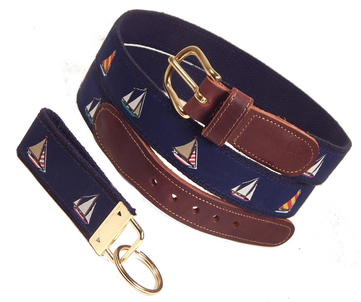 Nautical Belt, Multiple Sailboat Ribbon Preston Leather – CapeAnnies